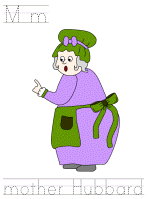 Old Mother Hubbard Nursery Rhyme Coloring Pages